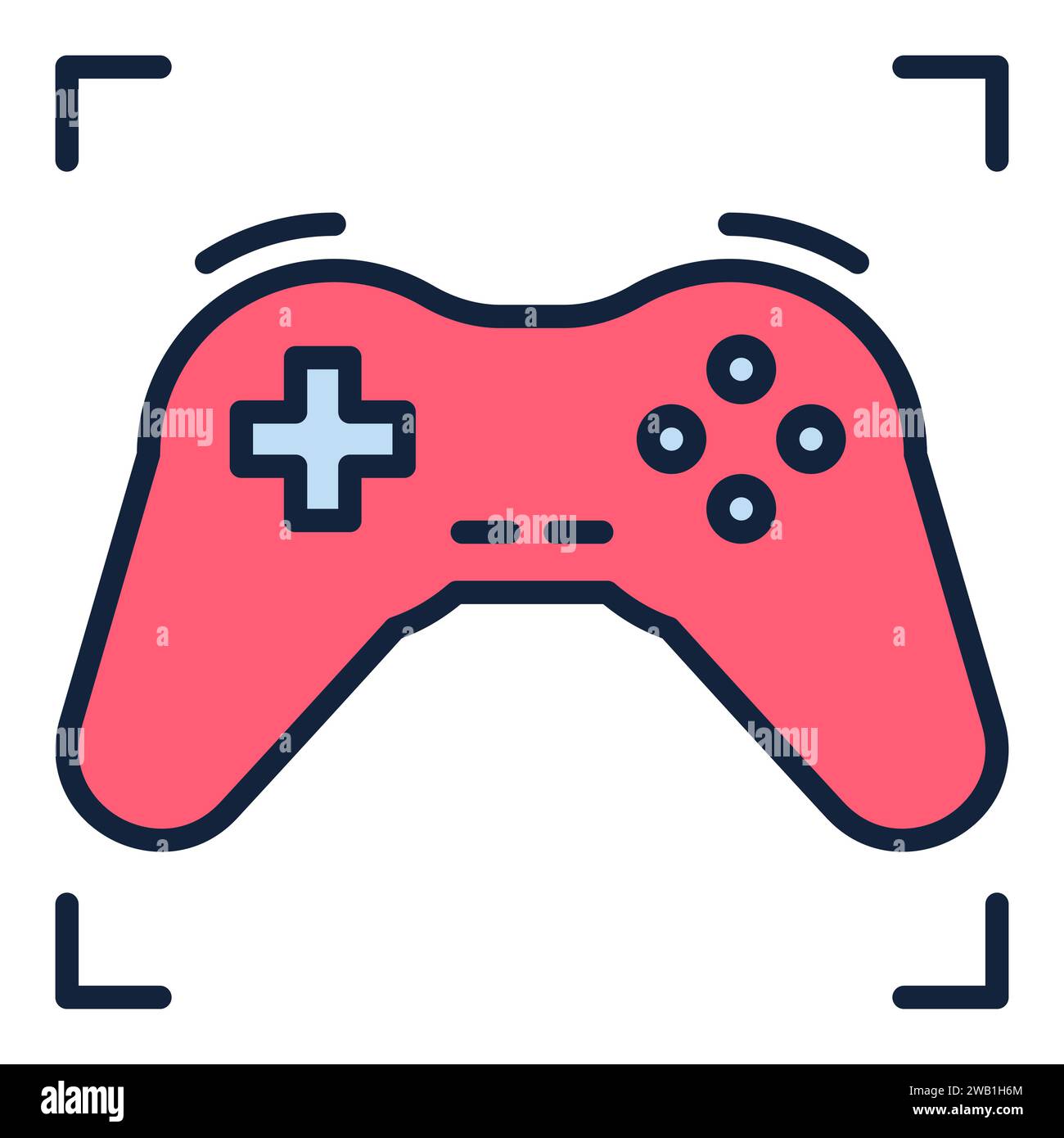Red Game Controller Gamepad Vector Controlling Device Concept Colored Icon Or Design Element