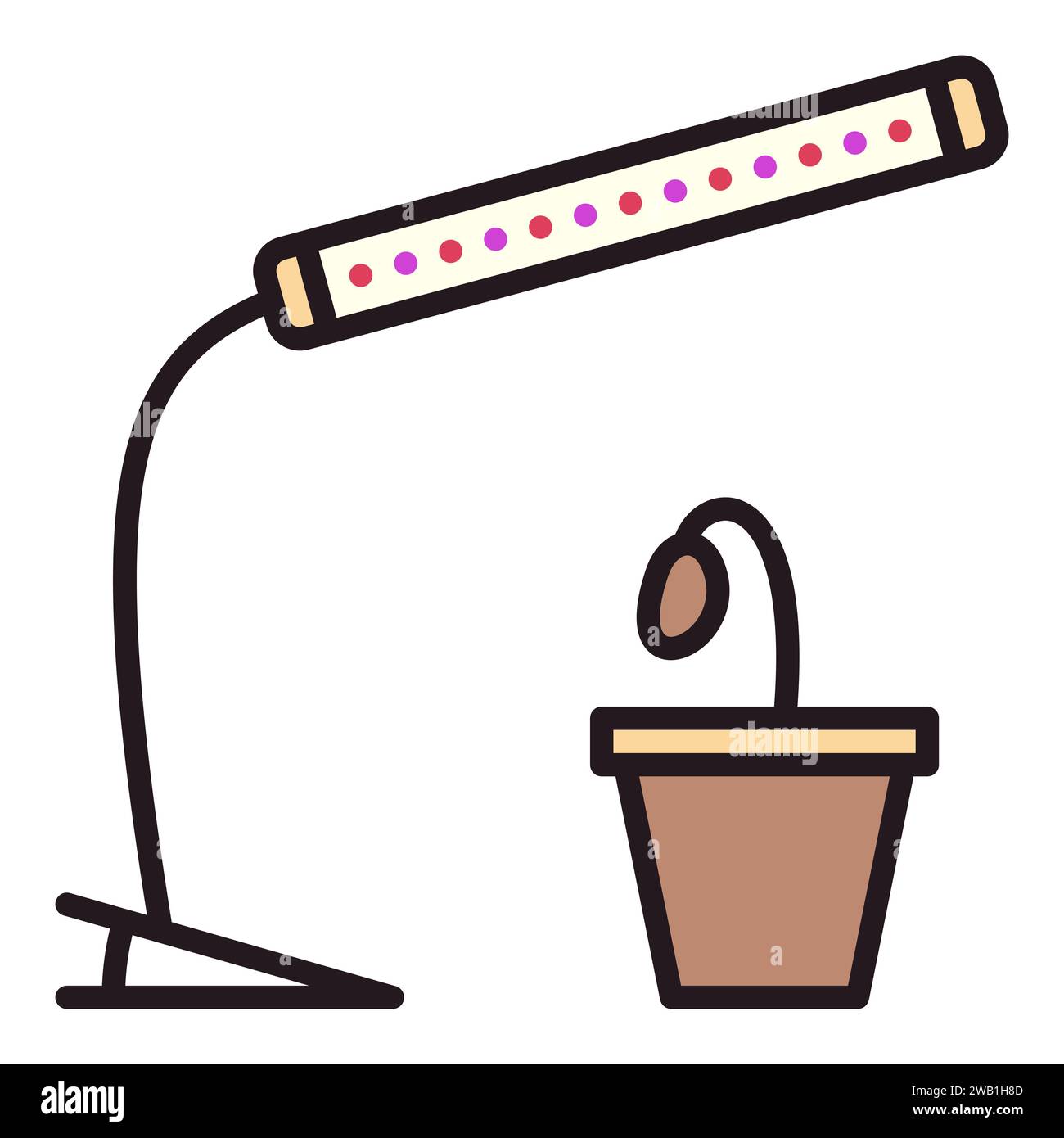 Grow Light with Sprout vector Phytolamp concept colored icon or design ...
