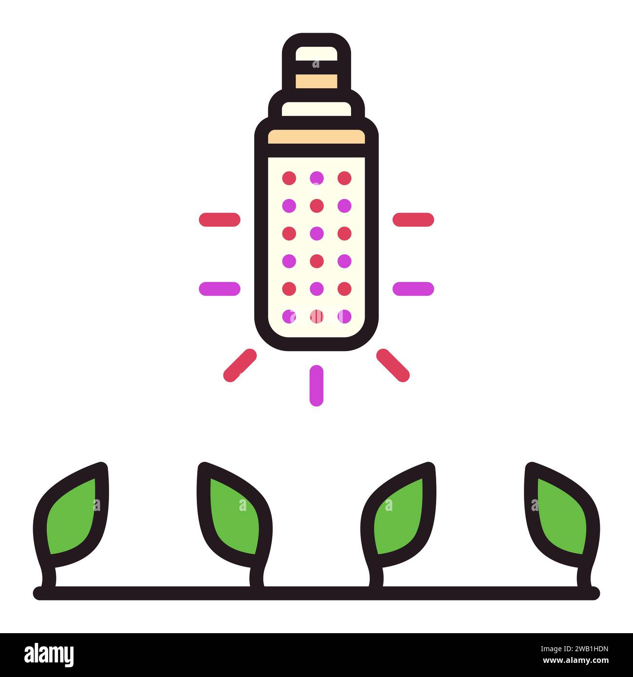 Corn Phytolamp vector Grow Led Light Bulb concept colored icon or ...