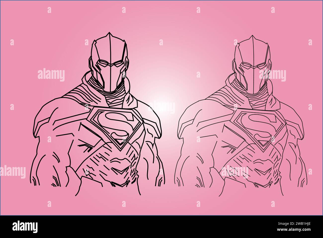Superhero actions line icon set in cartoon colored style different ...