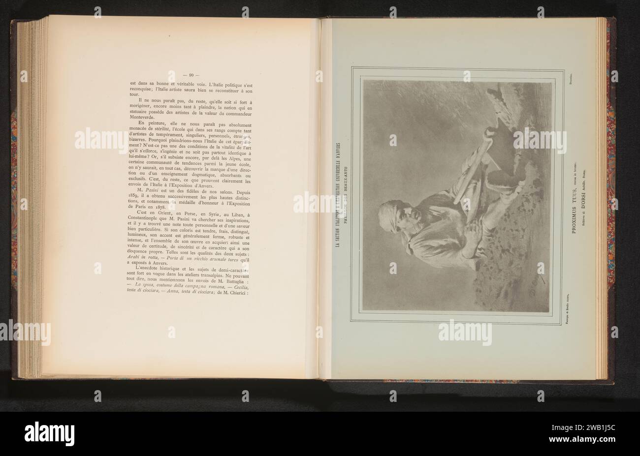 Reproduction of a drawing of the Proximus Tuus statue by Achille d'Orsi ...