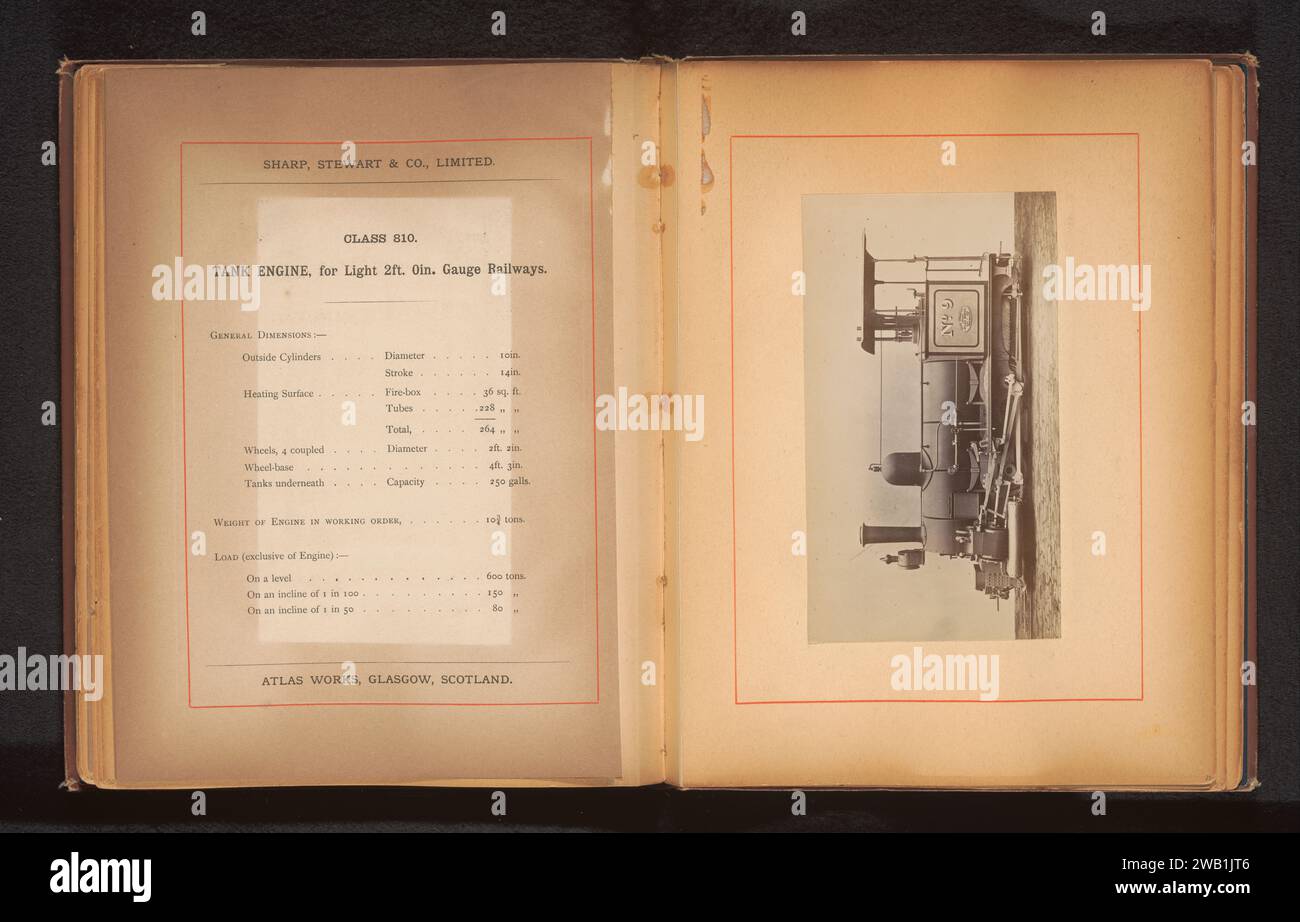 Steam locomotive made by Sharp, Stewart and Company, Anonymous, c. 1874 ...