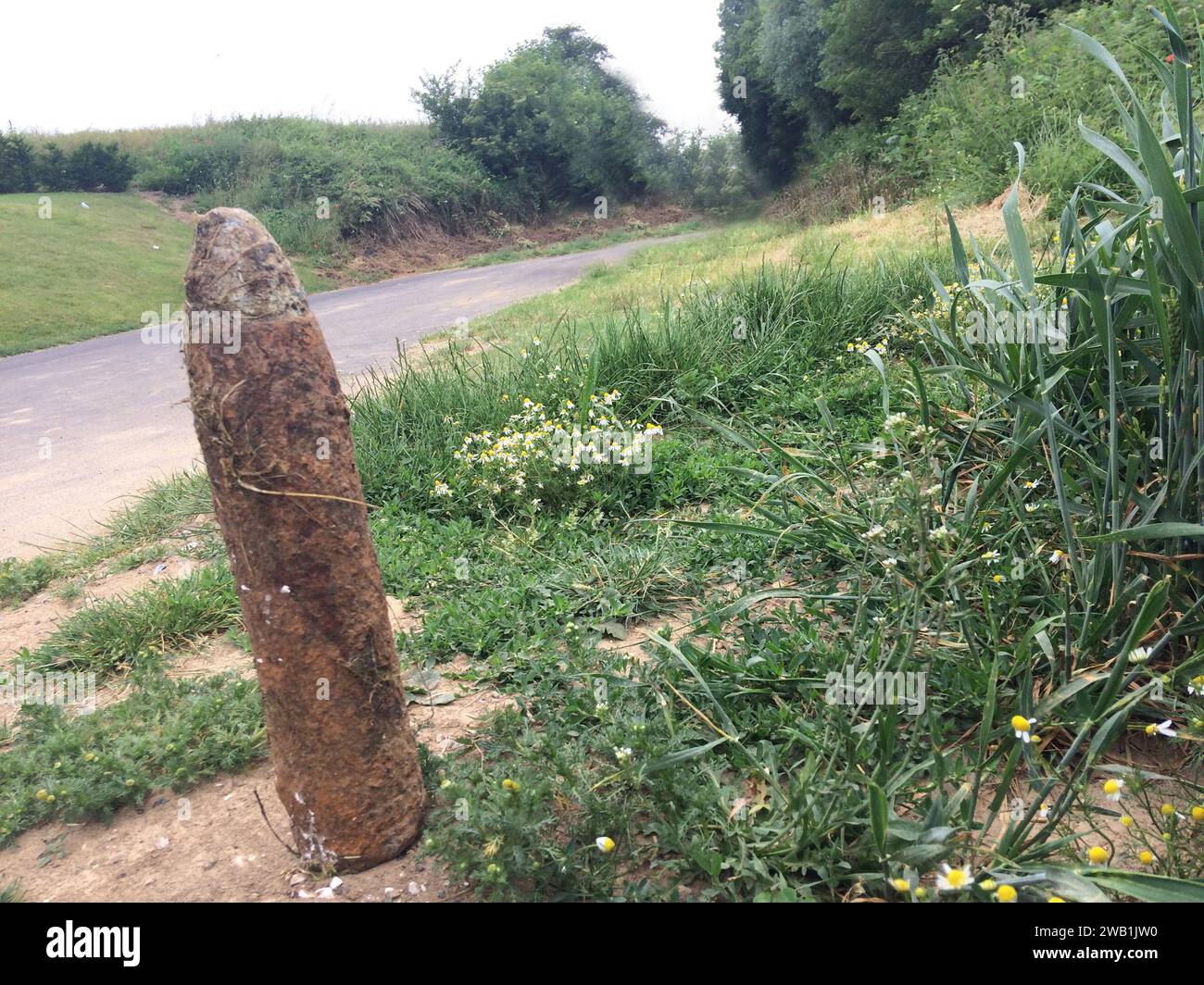 Undated handout photo issued by Keele University of an unexploded ...