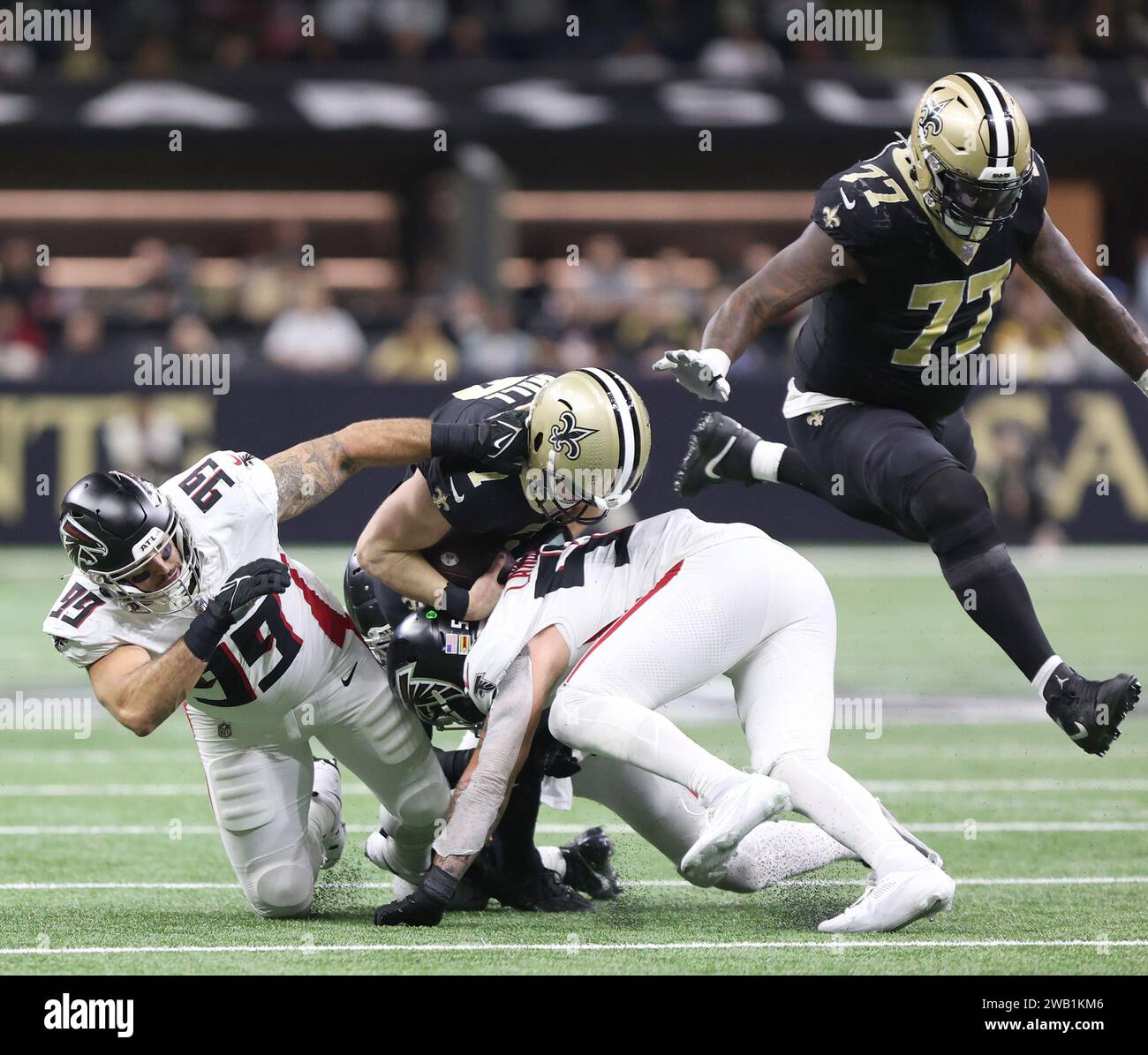 New Orleans, USA. 07th Jan, 2024. Atlanta Falcons defensive end Joe ...