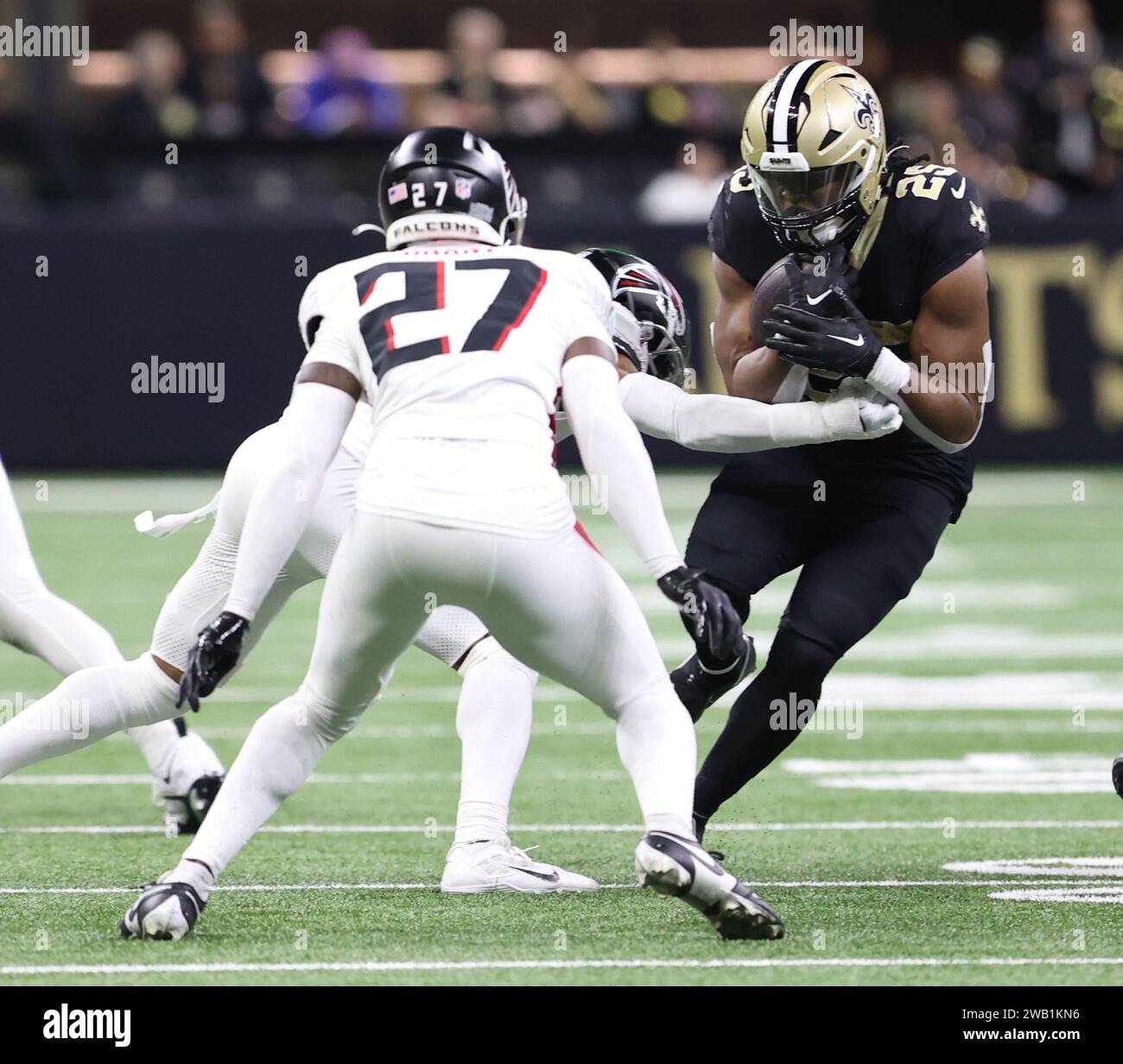 New Orleans, USA. 07th Jan, 2024. New Orleans Saints running back ...