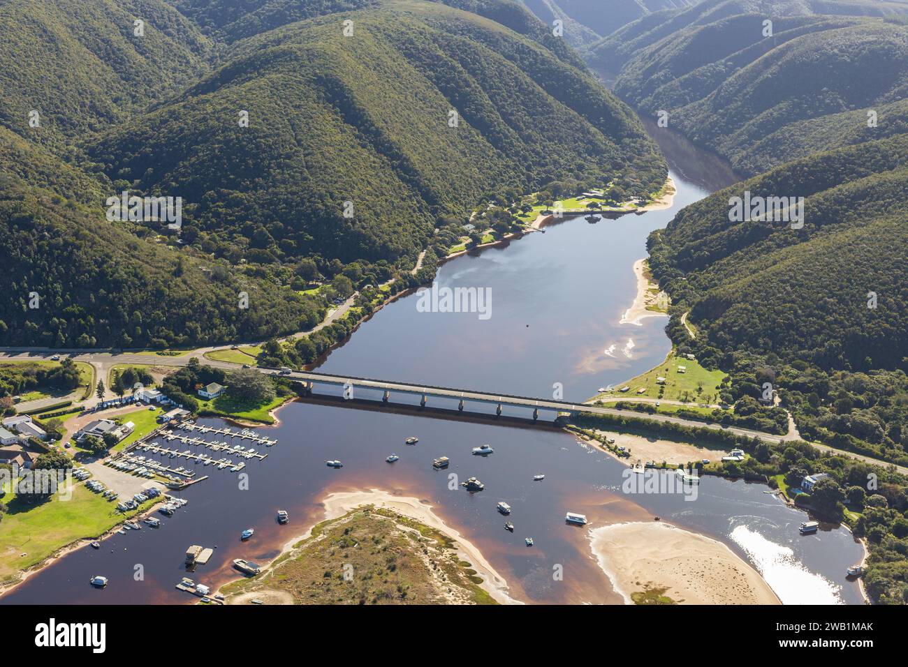 The N2 freeway crossing the Keurbooms River and Estuary Stock Photo - Alamy