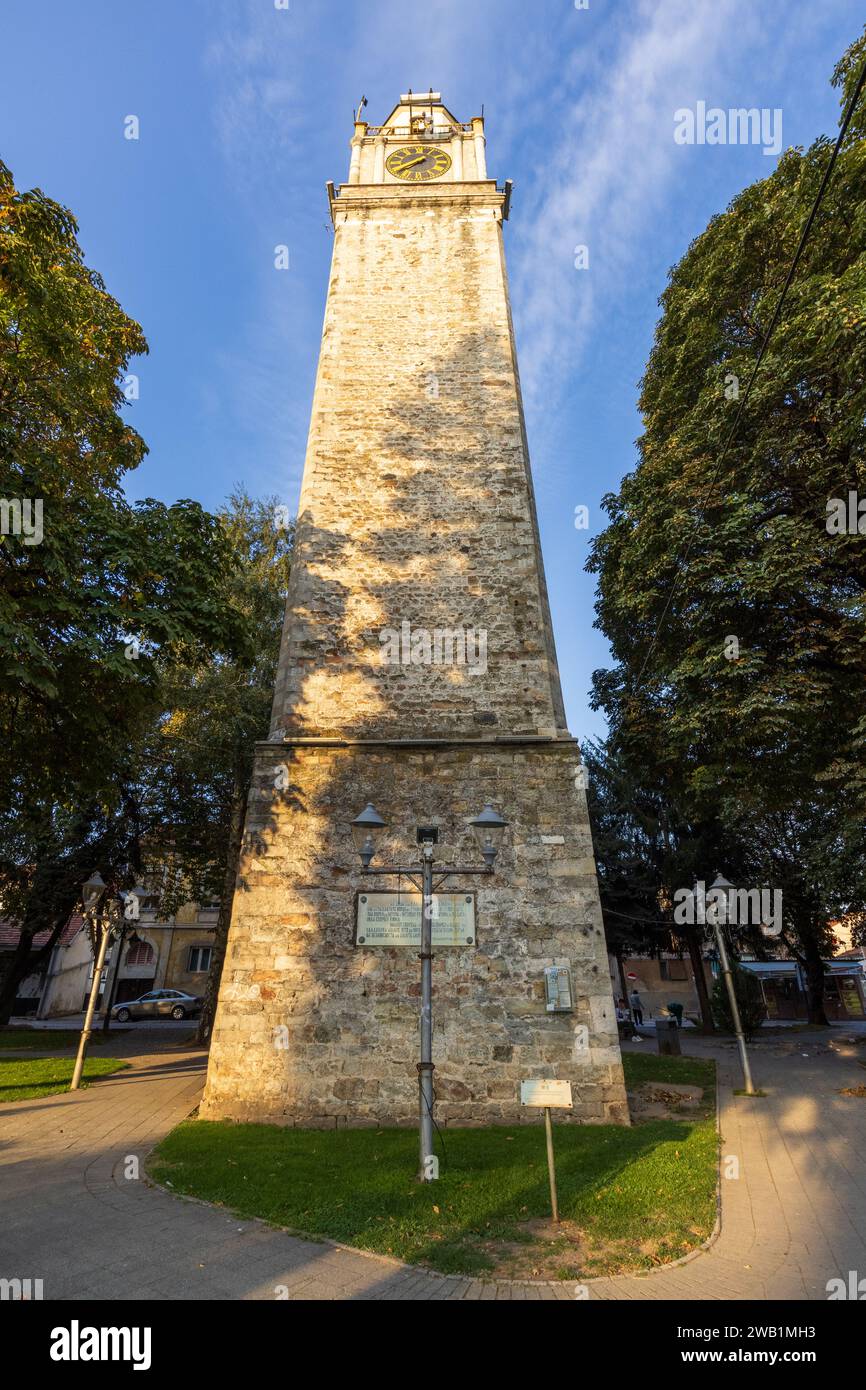 The beautiful Ottoman-era Clock Tower in the city of Bitola in North ...