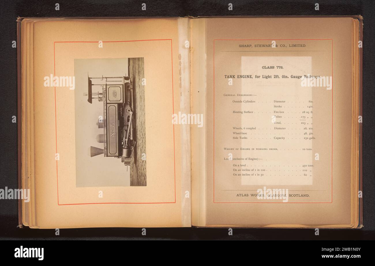 Steam locomotive made by Sharp, Stewart and Company, Anonymous, c. 1874 ...
