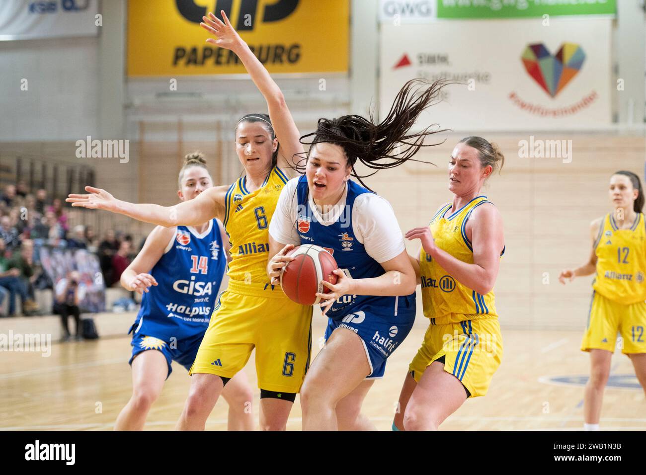 Halle, Deutschland. 07th Jan, 2024. Halle, Deutschland 07. Januar 2024: 1.BBL - Damen - 2023/ ...