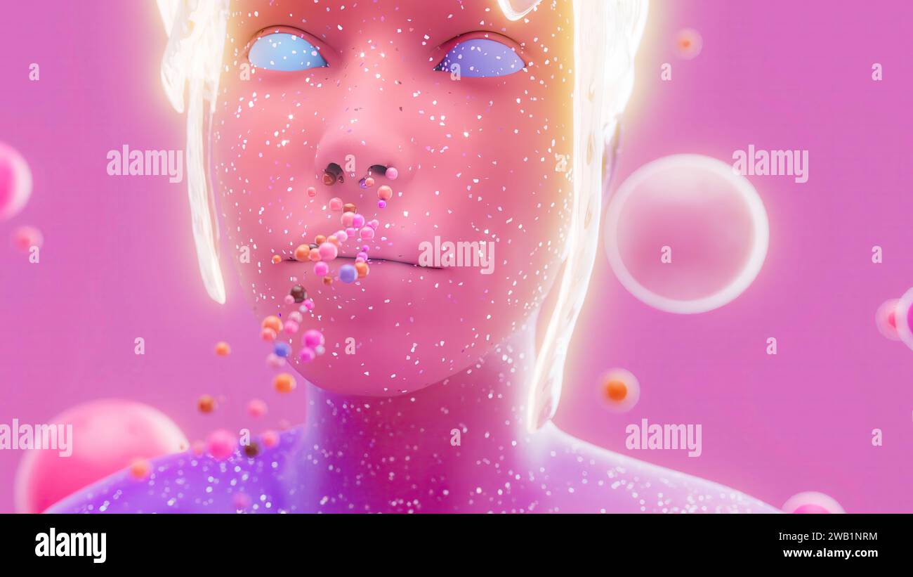 Abstract illustration of a woman and the smell sense Stock Photo - Alamy
