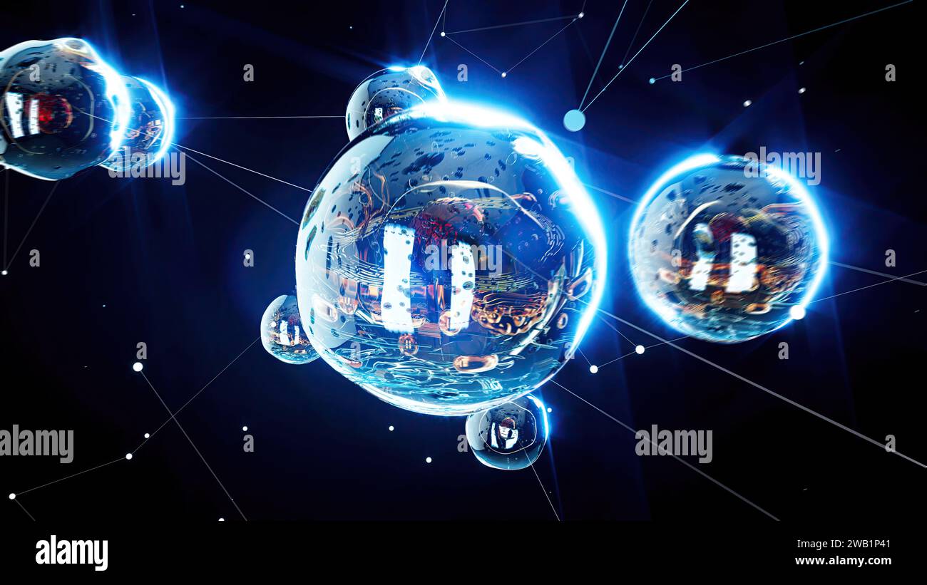 Abstract illustration of the biological cell Stock Photo - Alamy