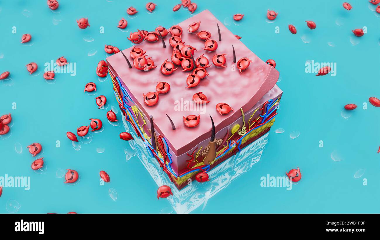 Abstract illustration of the skin protection from the viruses Stock ...