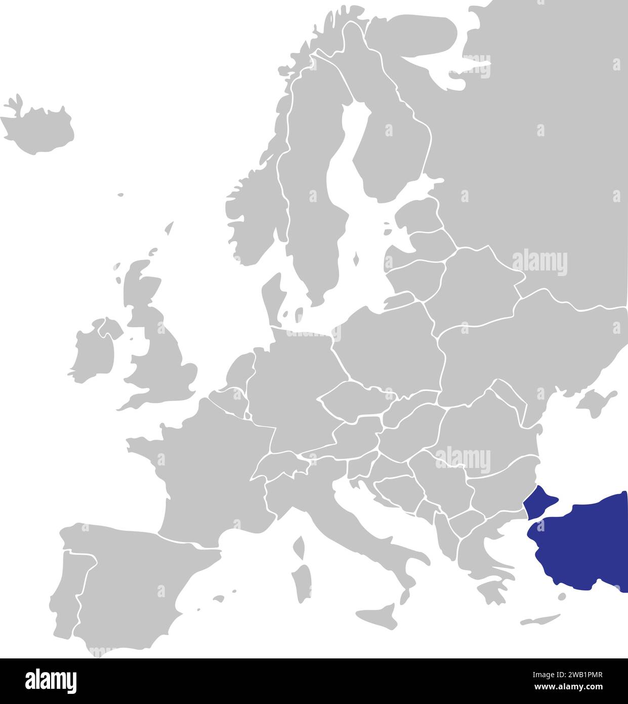 Location map of the REPUBLIC OF TURKEY/TURKIYE, EUROPE Stock Vector ...