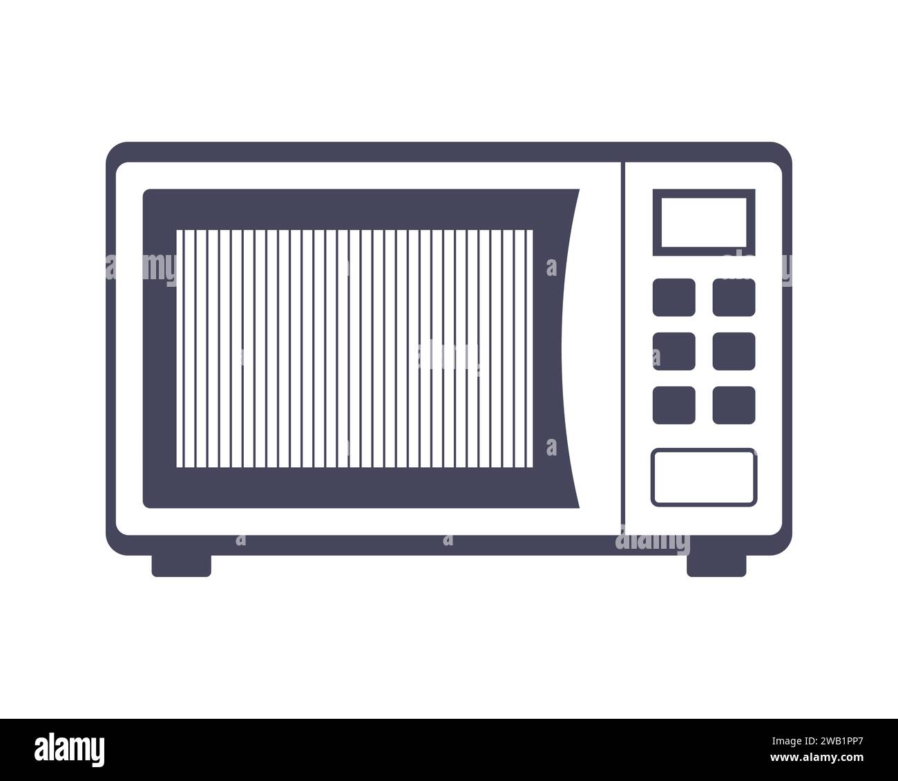 white microwave oven on a white background. flat vector illustration ...