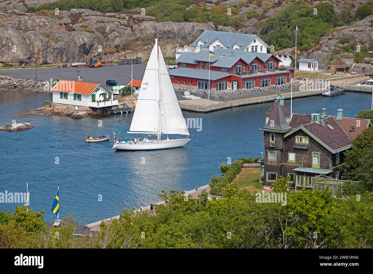 Boats and the archipelago island of Marstrandsoe, Marstrand, Vaestra ...
