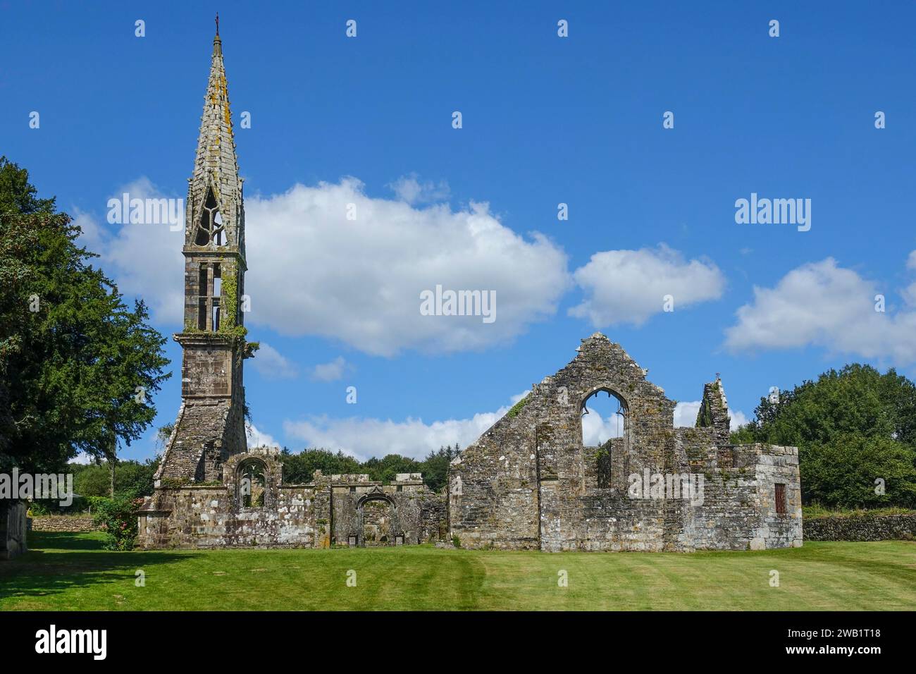 Ruins of the Eglise Saint-Pierre de Quimerch church in the abandoned ...