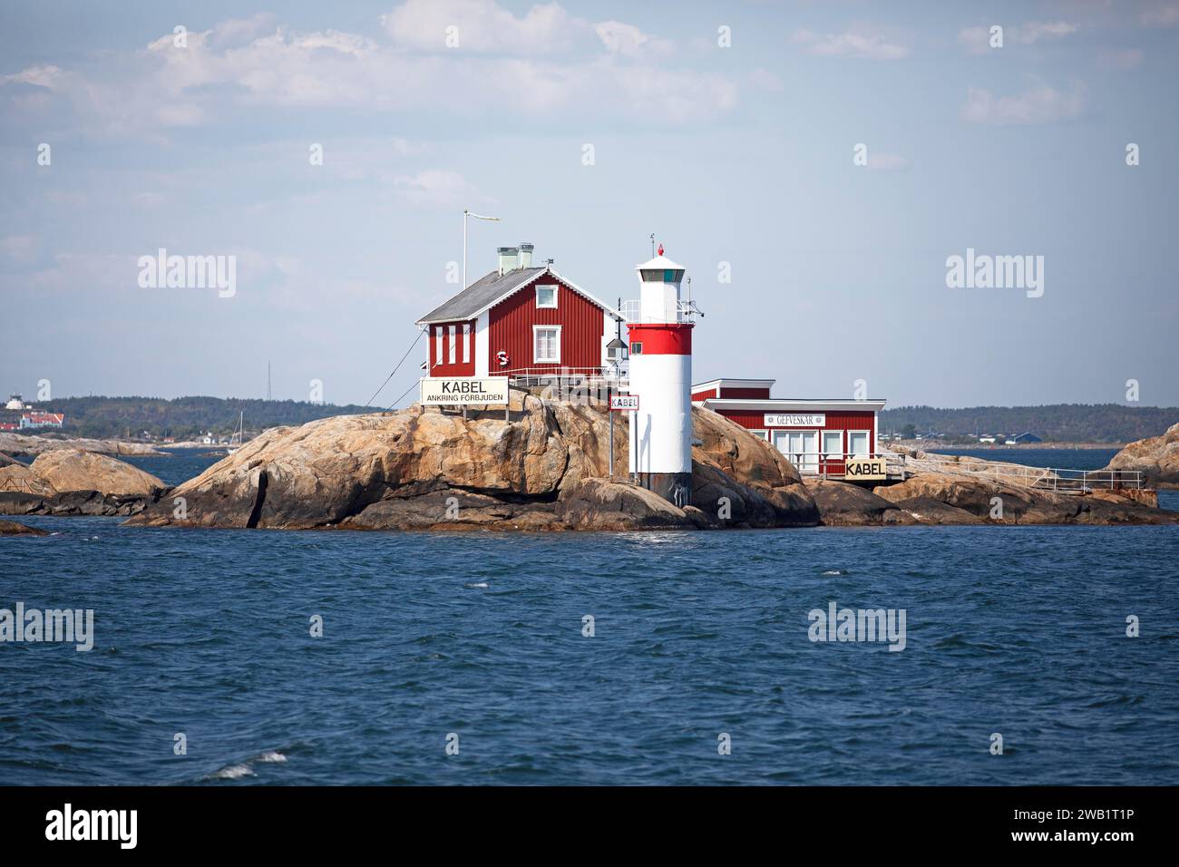 Lighthouse on an archipelago island, Gothenburg archipelago, Vaestra ...