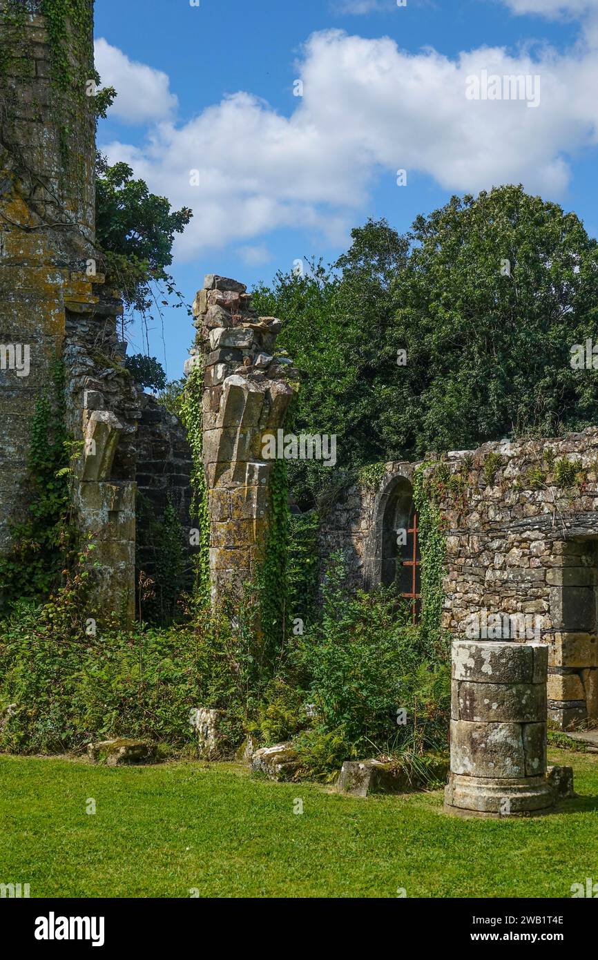 Ruins of the Eglise Saint-Pierre de Quimerch church in the abandoned ...