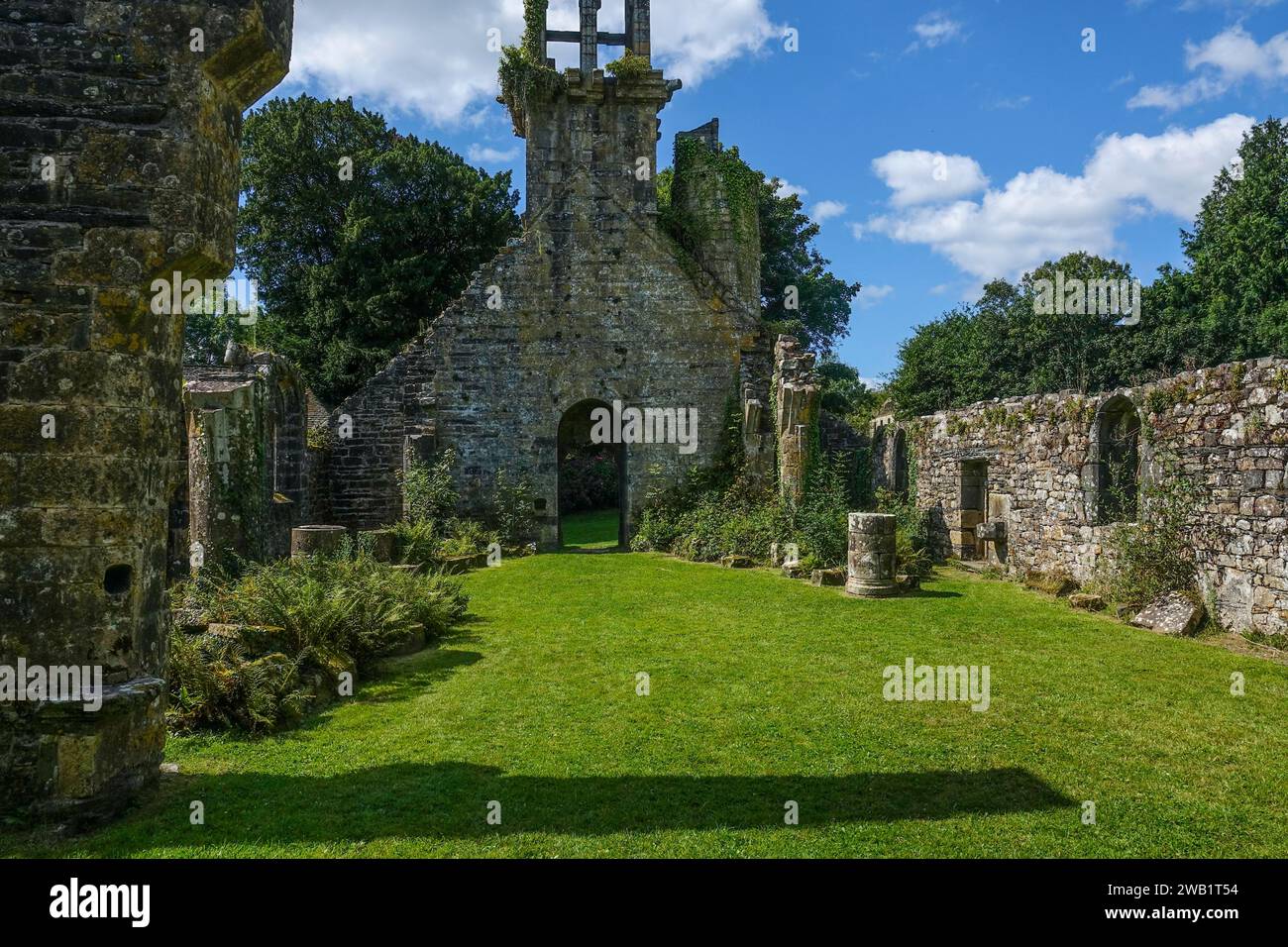Ruins of the Eglise Saint-Pierre de Quimerch church in the abandoned ...