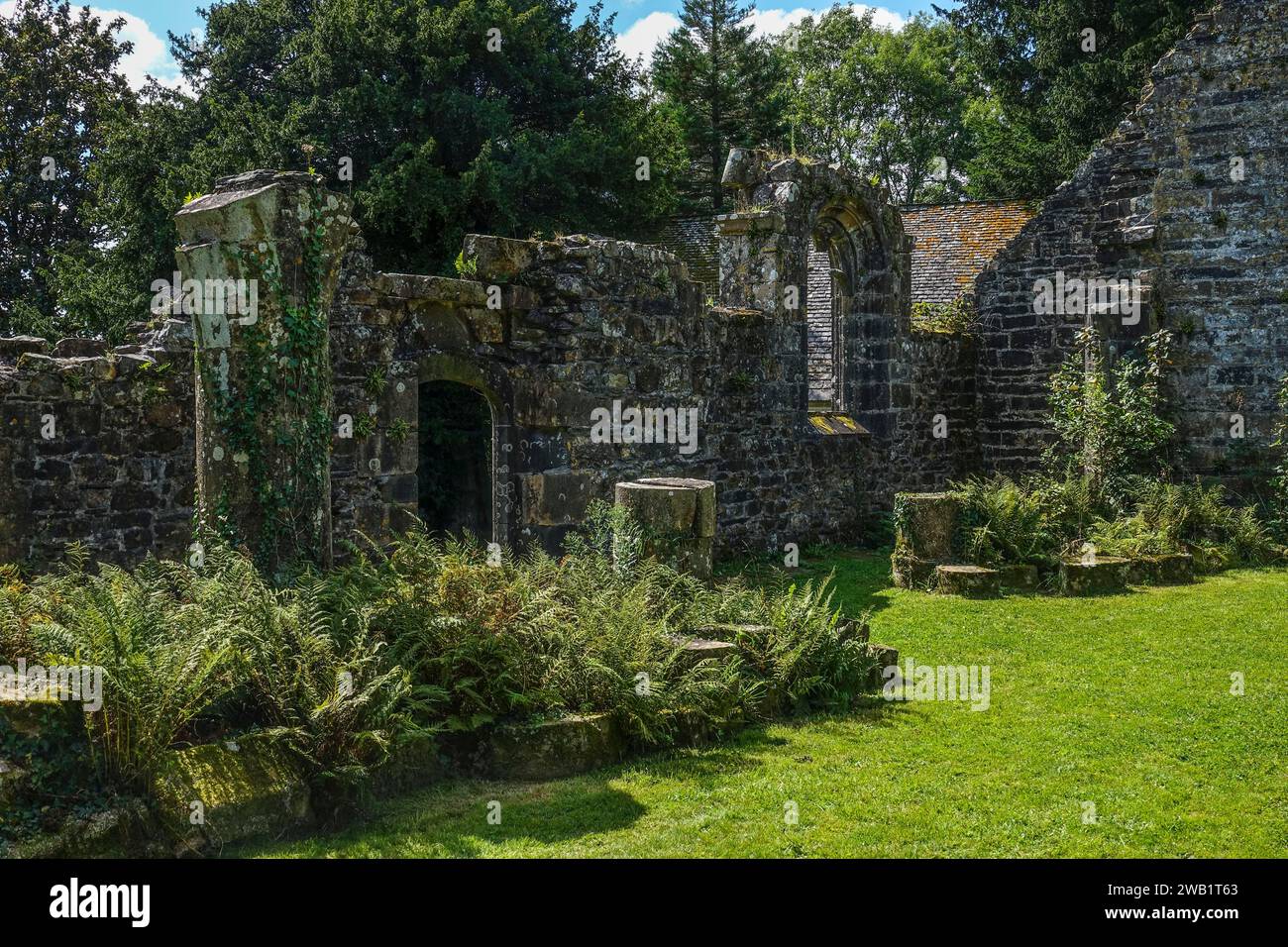 Ruins of the Eglise Saint-Pierre de Quimerch church in the abandoned ...