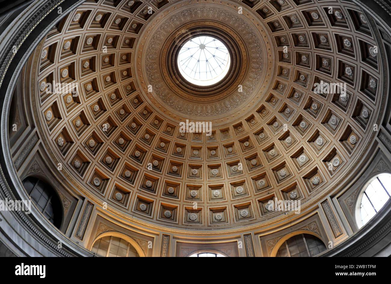 Temple of the Pantheon with the hole on the roof in Rome, Lazio in ...