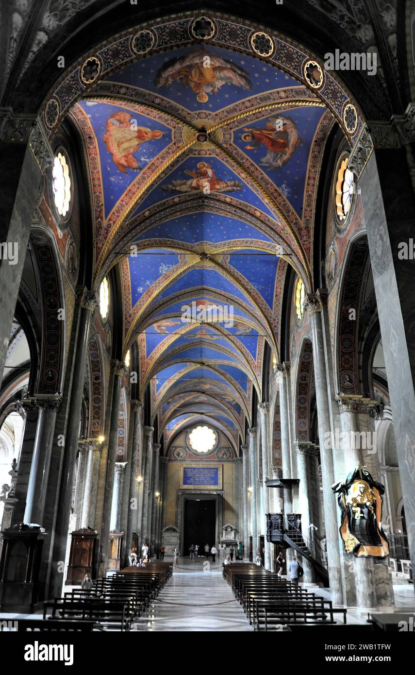 Interior view of the Gothic basilica, construction started at the end ...