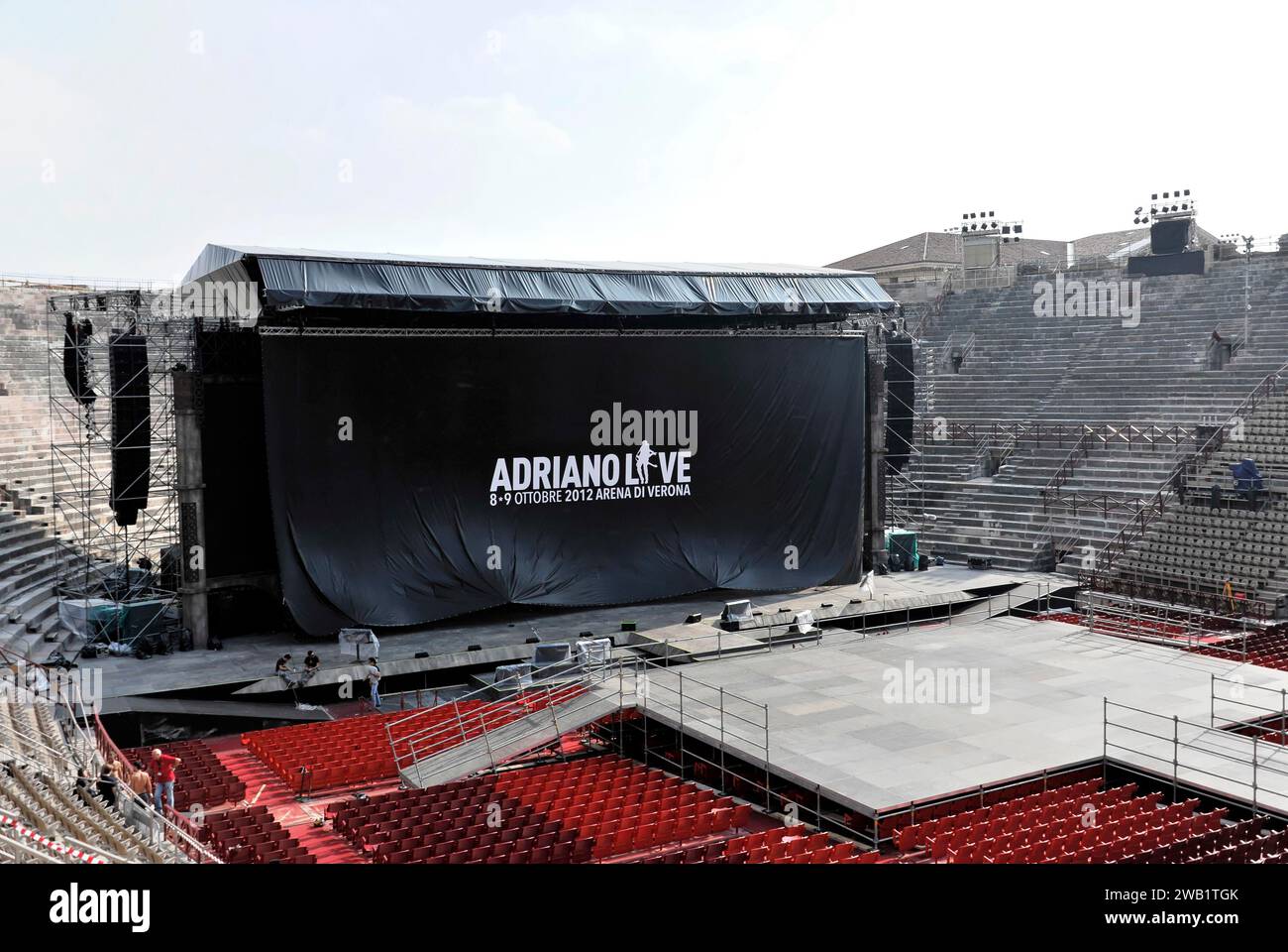 Stage, seating in the Arena di Verona, Verona, Veneto, Italy Stock ...