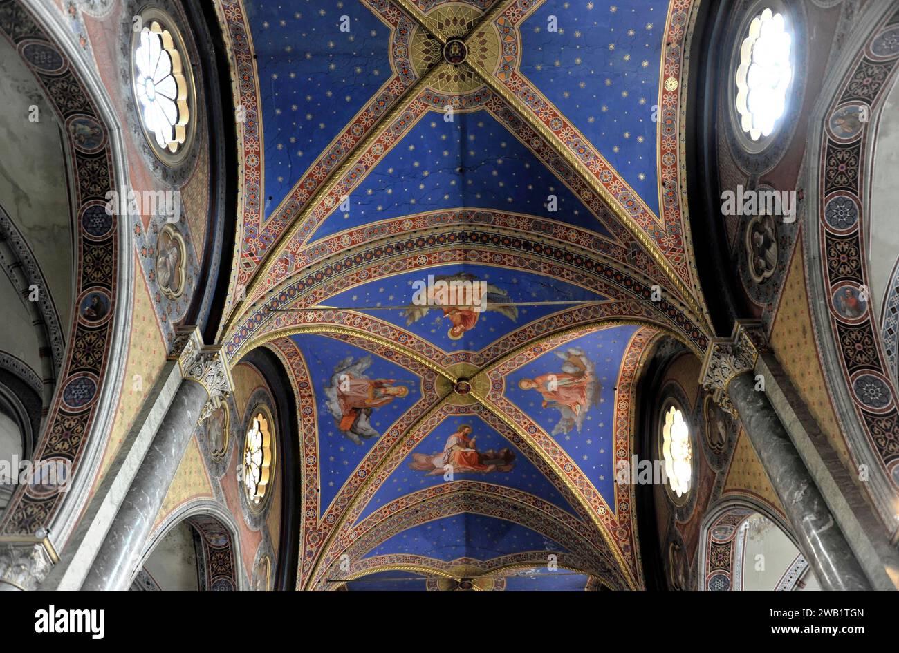 Interior view of the Gothic basilica, construction started at the end ...