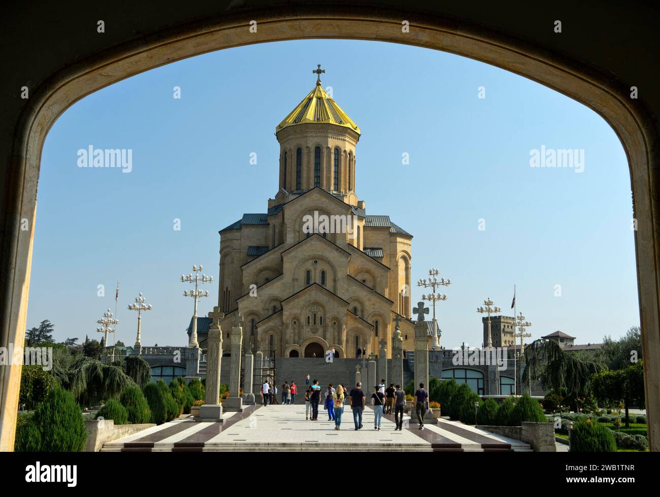Sameba Cathedral, Holy Trinity Church, west facade, in the Avlabari ...