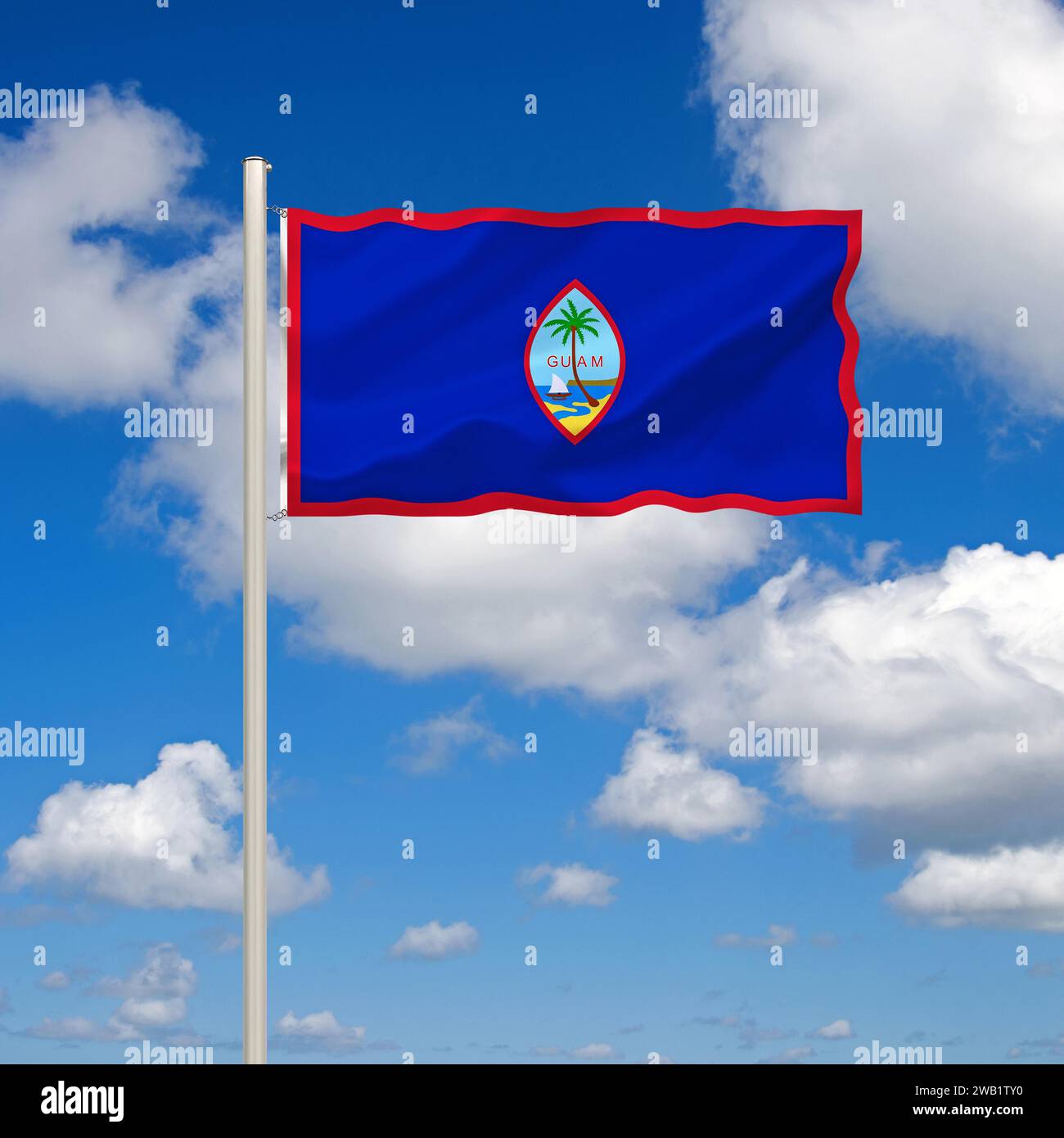 The flag of Guam, US Foreign Territory, Micronesia, Studio Stock Photo ...