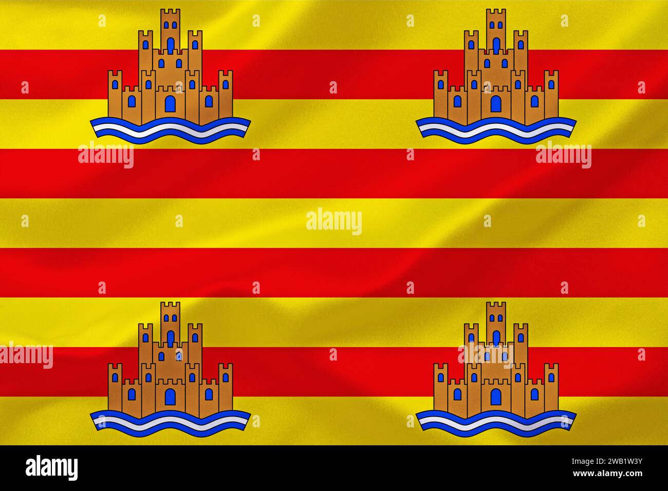 The flag of Ibiza, Island, Spain, Balearic Islands, Europe, Studio ...