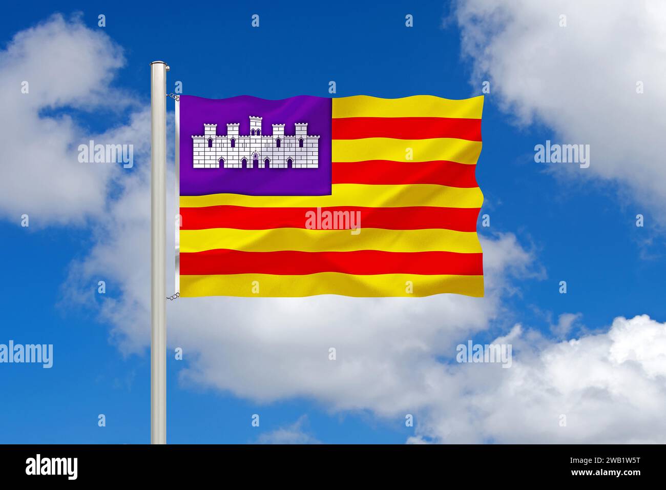 The flag of the Balearic Islands, Studio Stock Photo - Alamy