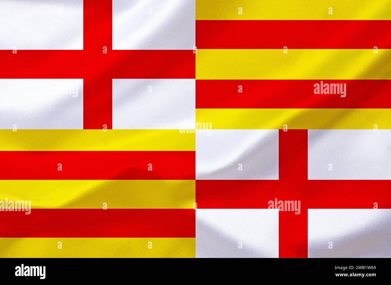 The flag of Barcelona, Spain, Studio Stock Photo - Alamy