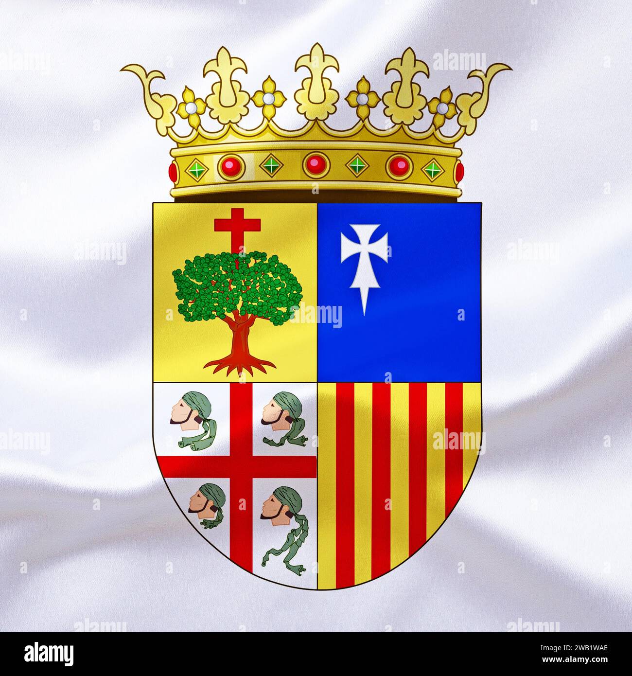 The coat of arms of Aragon, Spain, Studio Stock Photo - Alamy