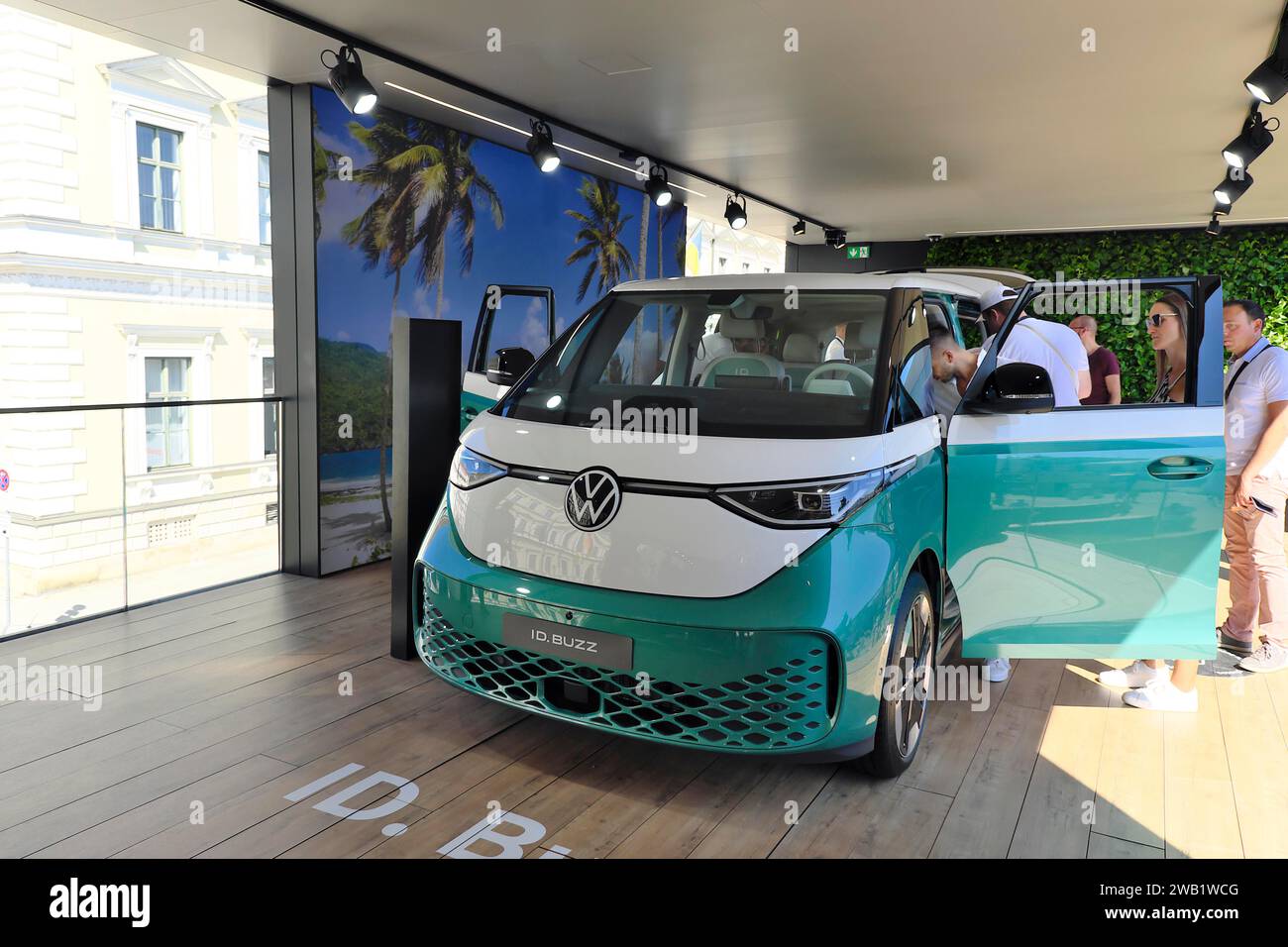 VW ID BUZZ, van with leisure equipment, IAA Mobility 2023, Munich ...