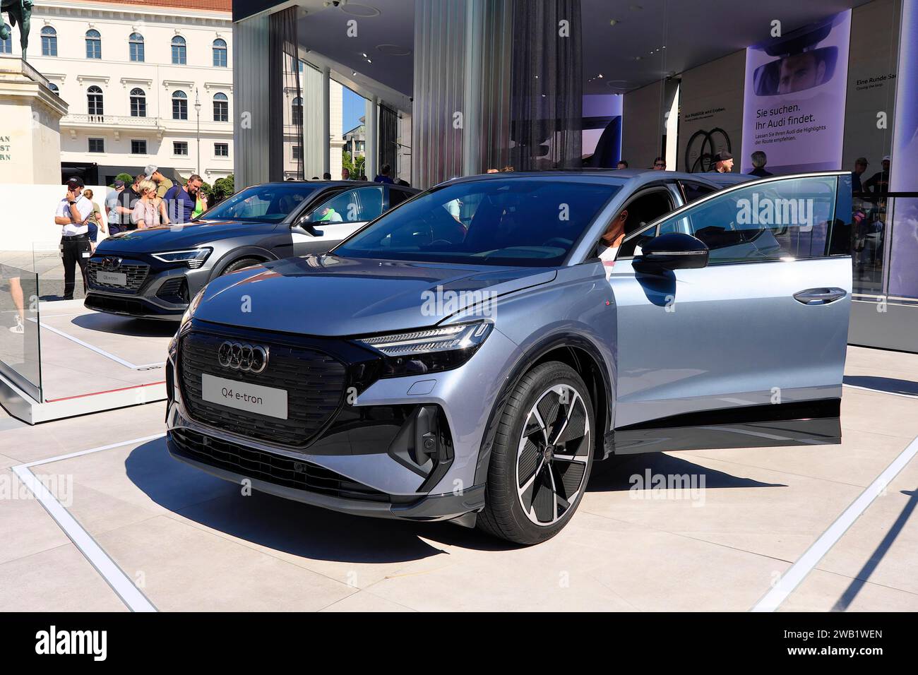 AUDI Q4 e-tron, IAA Mobility 2023, Munich, Bavaria, Germany Stock Photo ...