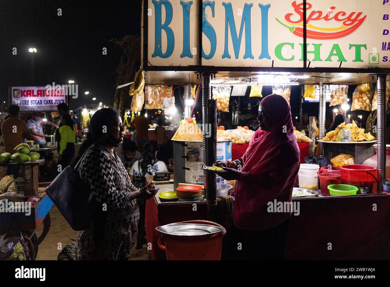 Food stall, Marina Beach, Chennai, Tamil Nadu, India Stock Photo - Alamy