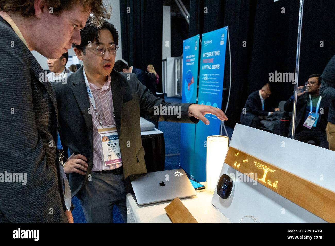 Las Vegas, USA. 07th Jan, 2024. The mui Board by Mui Lab, Inc. is being ...