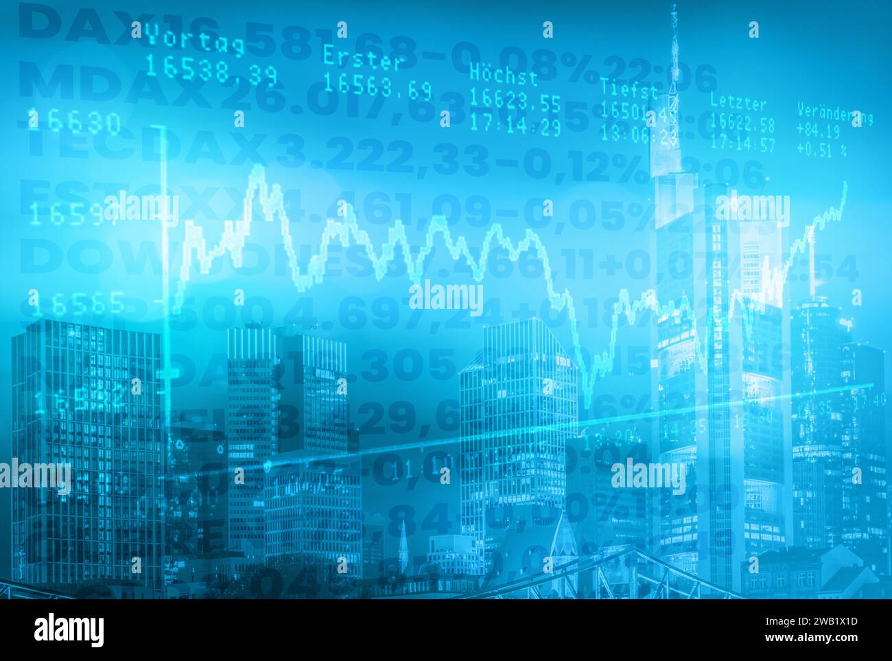 stock market graph - blue design Stock Photo - Alamy