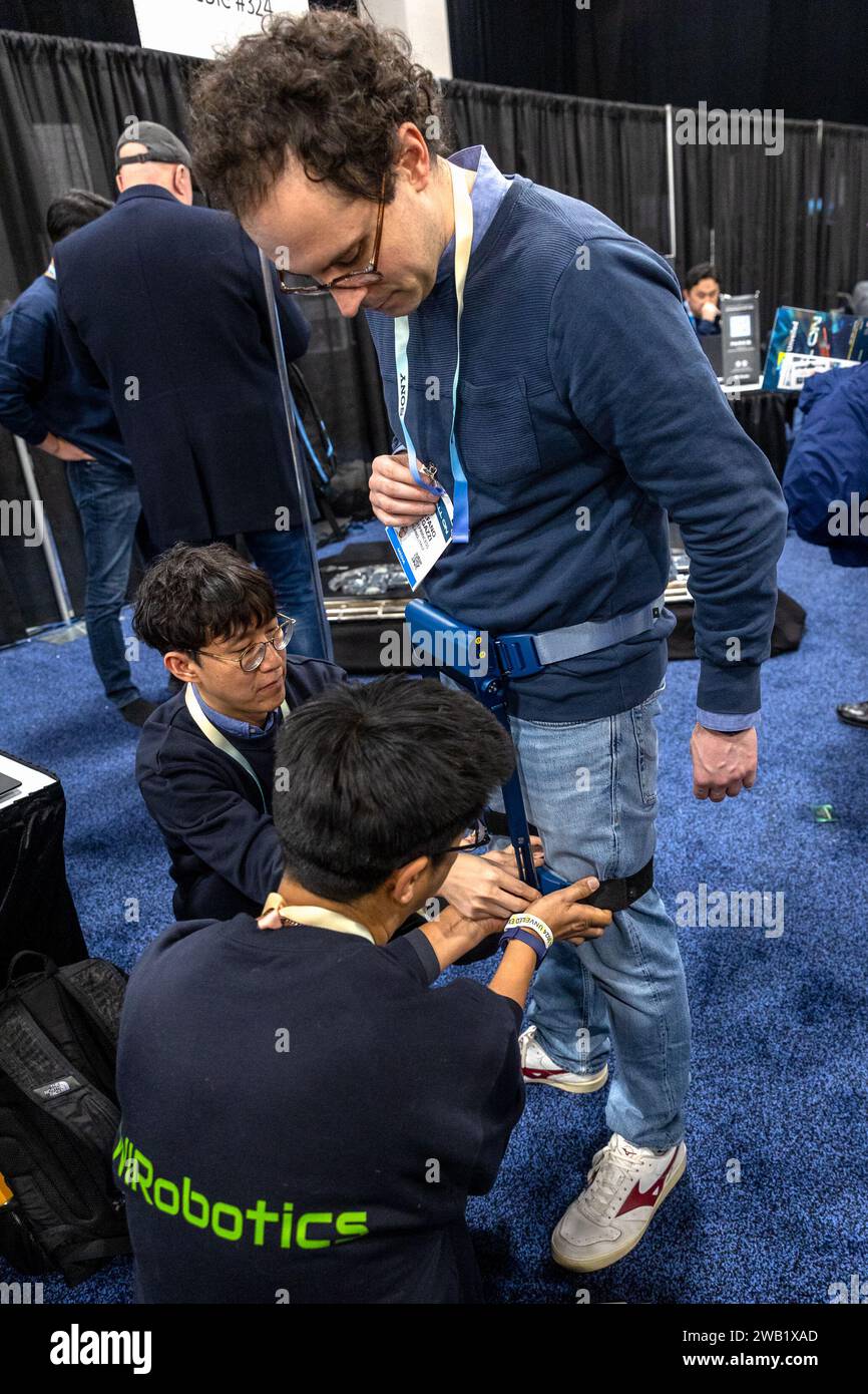 Las Vegas, USA. 07th Jan, 2024. WIRobotic's mobility device is being ...