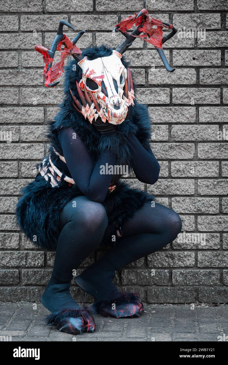A female cosplayer dressed as a skeleton monster Stock Photo - Alamy