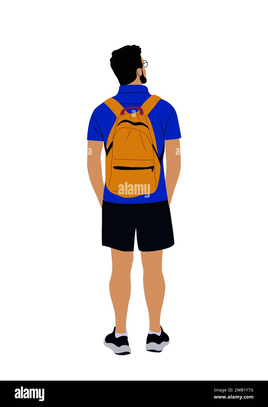 Rear young man traveler Cut Out Stock Images & Pictures - Alamy