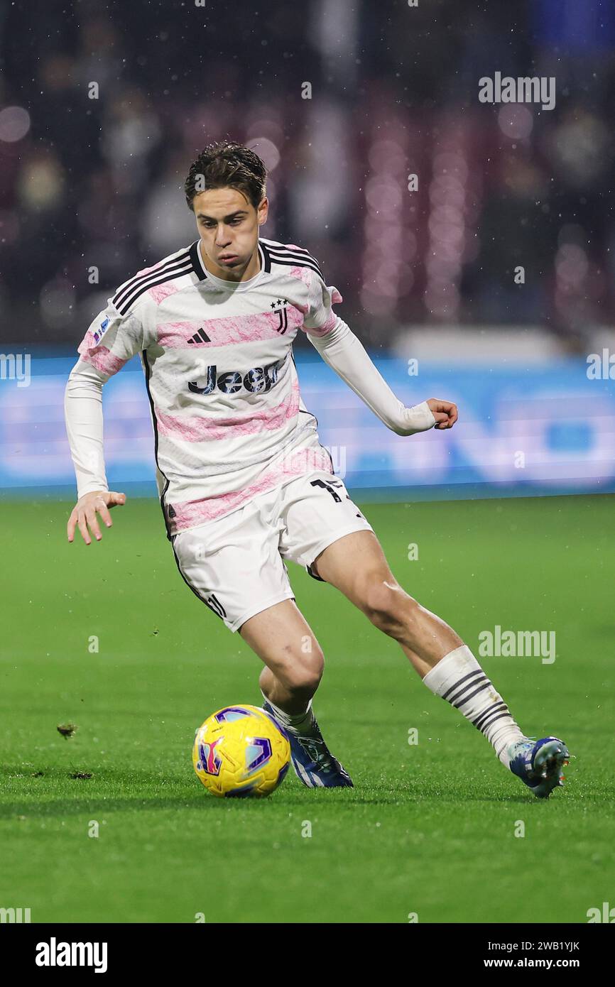 Juventus' Turkish forward Kenan Yıldız controls the ball during the ...