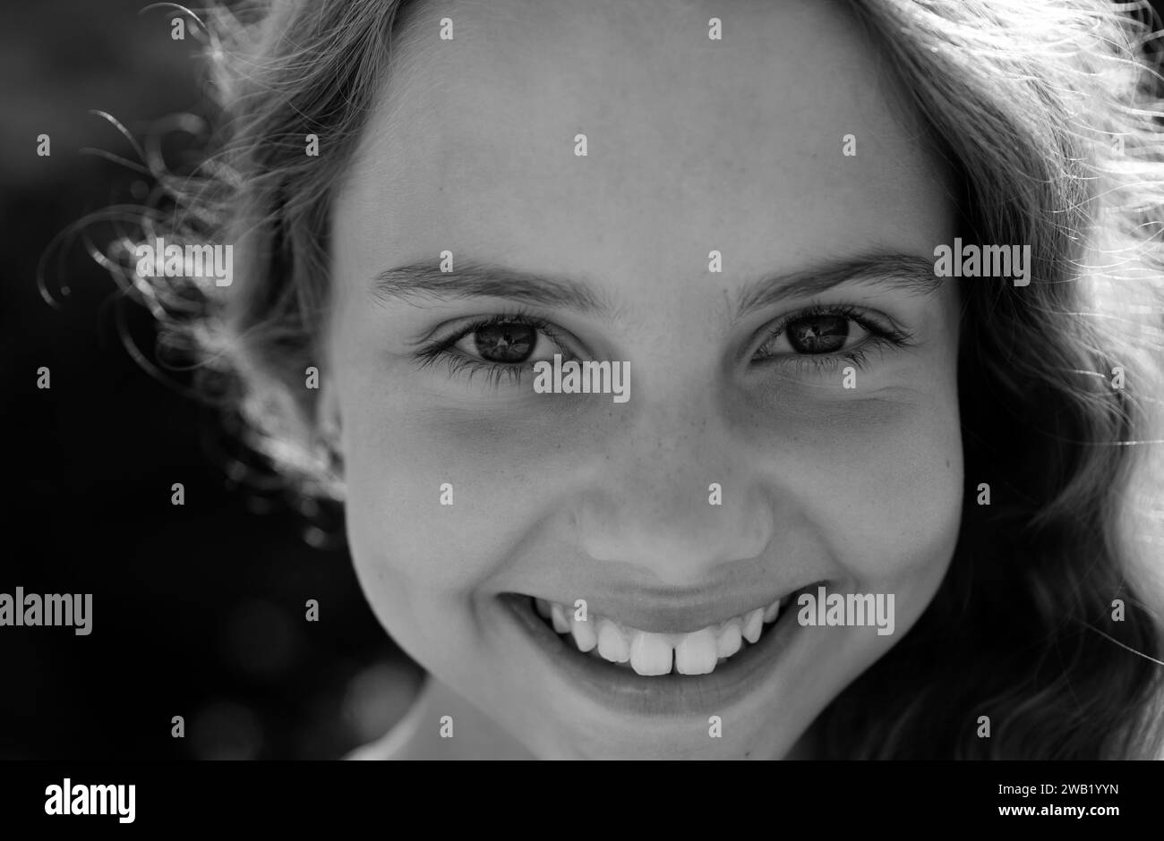 Happy smiling girl portrait. People emotions concept Stock Photo - Alamy
