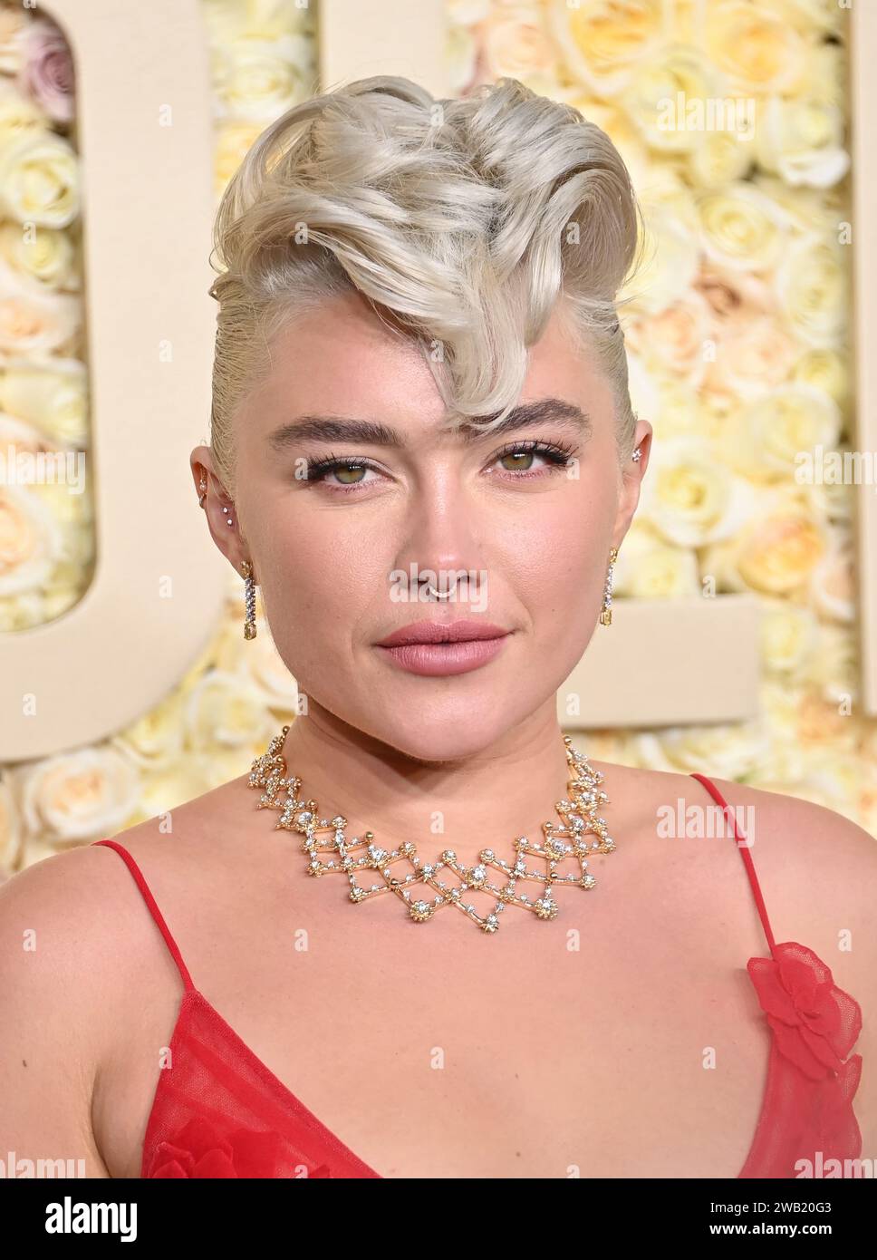 Beverly Hills, USA. 07th Jan, 2024. Florence Pugh arriving at the 81st ...