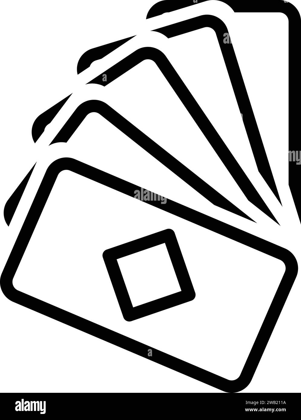 Playing cards icon logo Black and White Stock Photos & Images - Alamy
