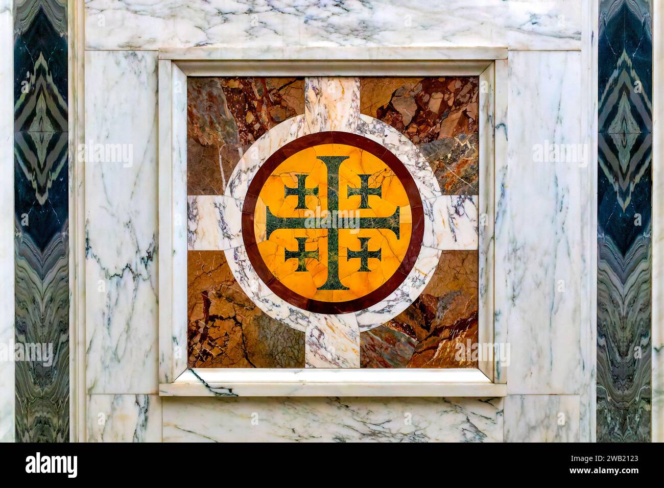 Jersualem cross in the Cappella della Reliquie in the Basilica di Santa ...