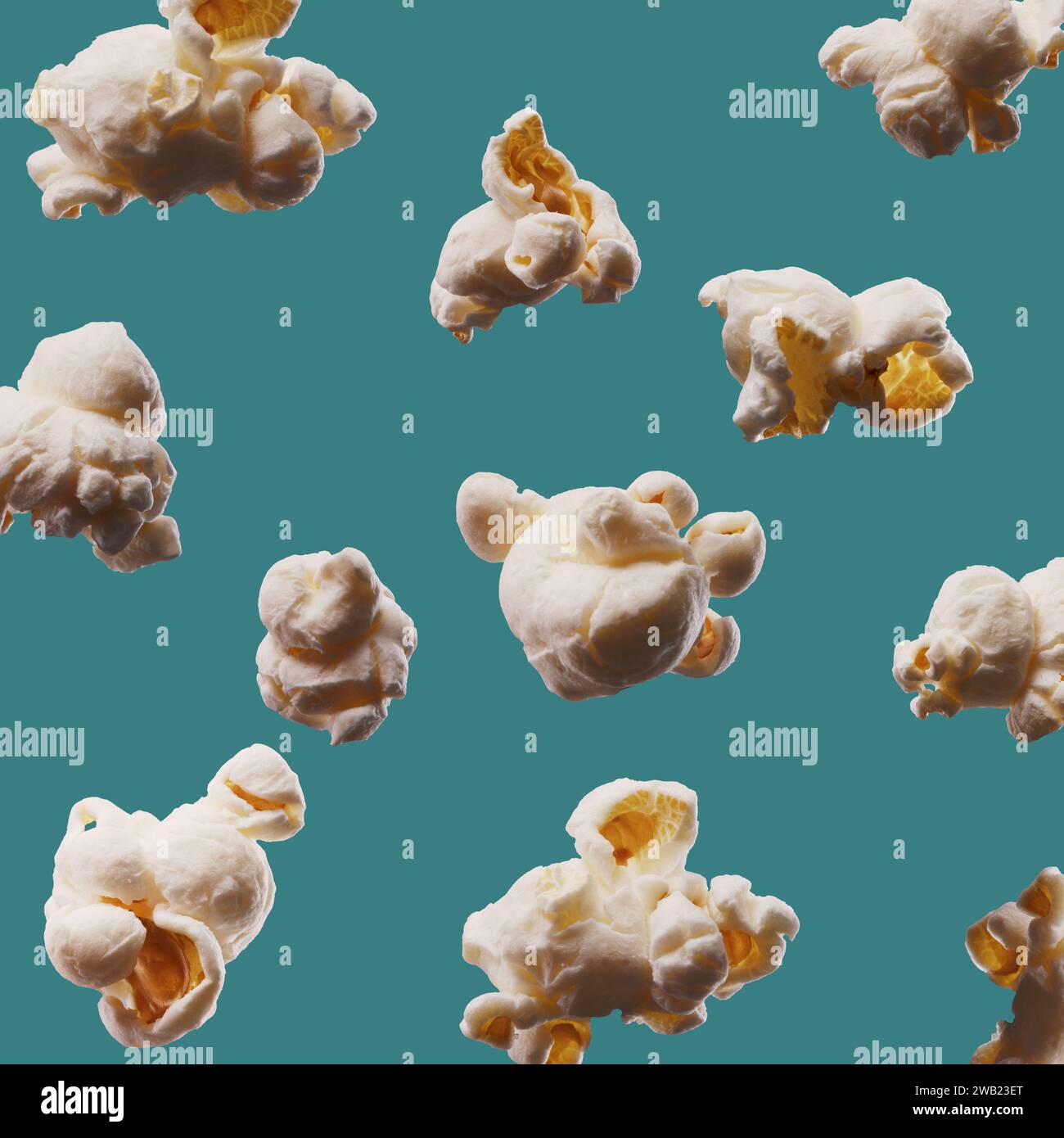 Crunchy fresh popcorn falling background, snacks and entertainment ...