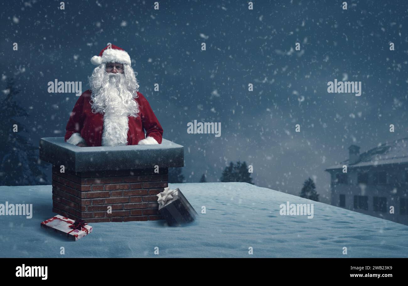 Santa claus stuck in chimney hi-res stock photography and images - Alamy