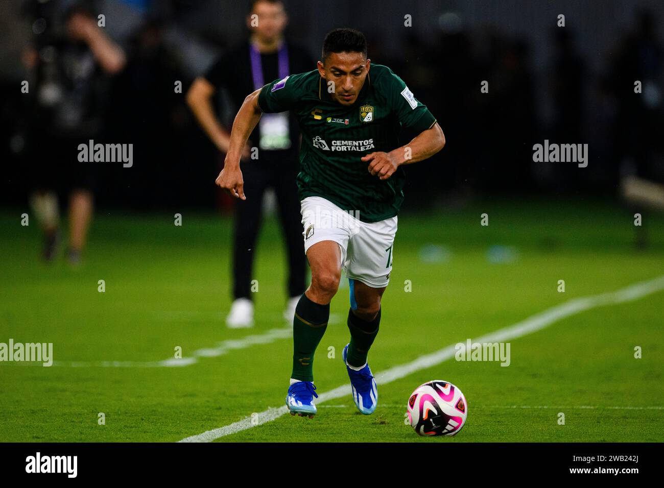 Jeddah, Saudi Arabia - December 15: Angel Mena of Club Leon runs with ...
